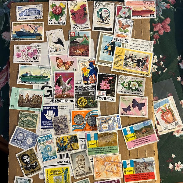 18 FRUITS & VEGETABLES and NUTS World Vintage Cancelled Postage Stamps ...
