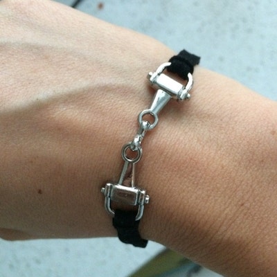 Silver Infinity Figure 8 Charm Bracelet Microfiber Faux Suede Leather ...