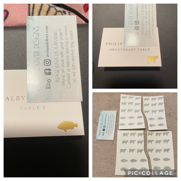 Wedding Meal Decals, Place Card Stickers, Menu Stickers, Wedding Menu ...