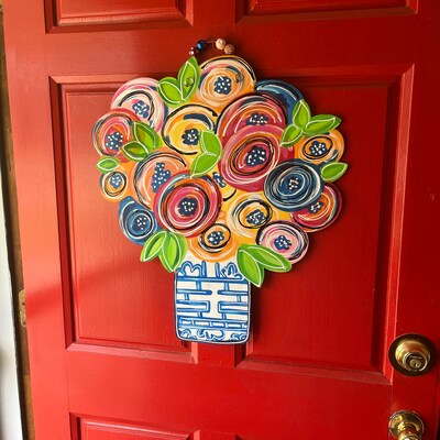 Spring Door Hanger Summer Door Hanger Spring Decor Spring Door Decor ...