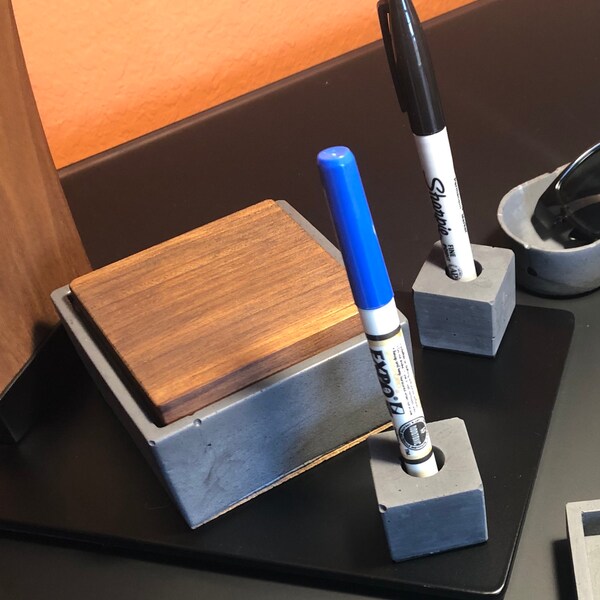 Personalized Single Pen Stand | Beton Stylus Holder | Concrete Custom ...