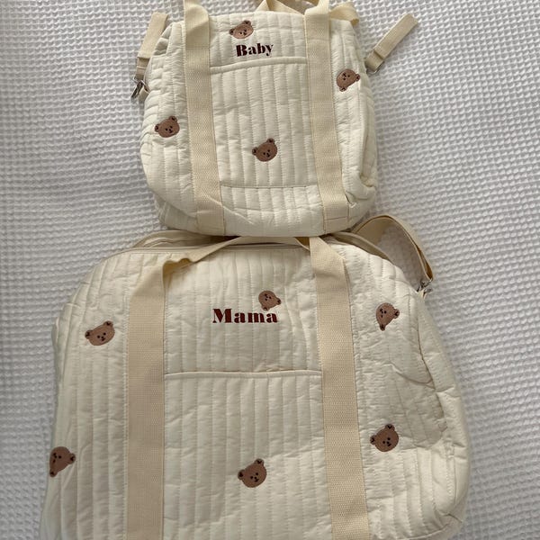 Matching Mama & Baby Bag | Newborn Hospital Organiser | Nursery Bag ...