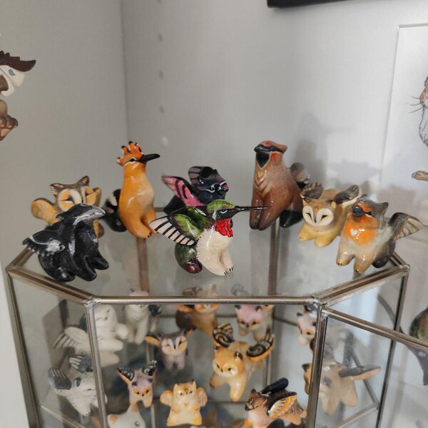 White Owl Griffin Figurine Snowy Gryphon Sculpture TO ORDER Tiny Clay ...