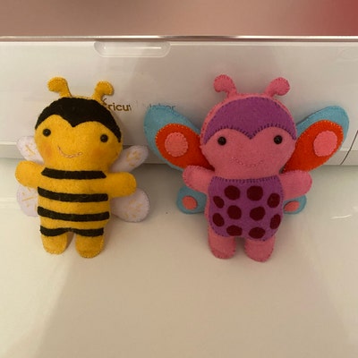 Felt Sewing Pattern Toy Softies Ladybug Bumble Bee Beetle Butterfly ...