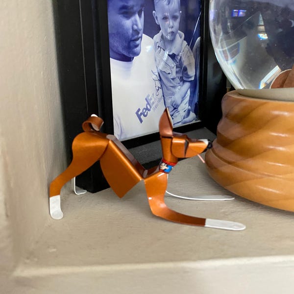 Basenji Dog Handmade Copper Sculpture, Miniature Collectible Figurine ...