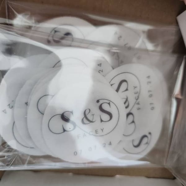 Wedding of CUSTOM Names and Date Cookie Biscuit Stamp Fondant Cake ...