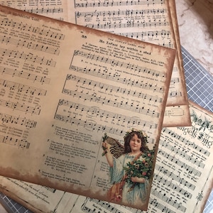 Printable VINTAGE CHRISTMAS MUSIC Papers & Bonus Tags Artymaze - Etsy