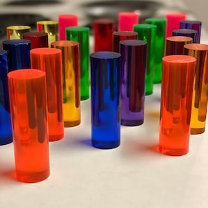 24 Pieces 1 Diameter 8 Different Colors Round Clear Acrylic Rods Dowels ...