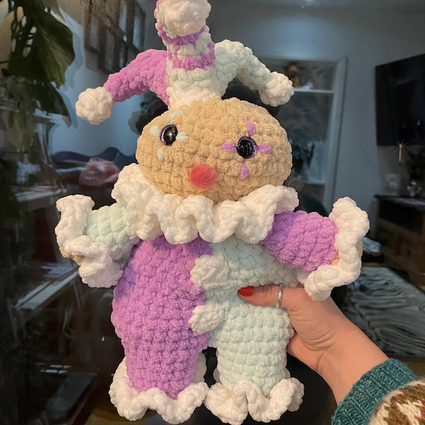 Crochet Jester Kitty and Bunny Pattern. Crochet Jester Bunny. Crochet ...