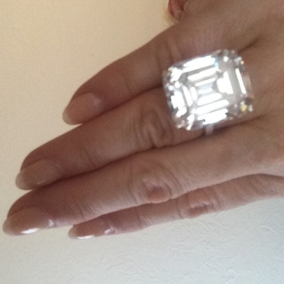 Large Natural Crystal Quartz Ring Solid Silver 1616MM Round - Etsy