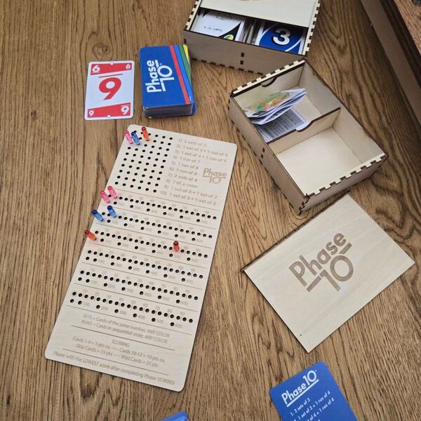 Phase 10 Score Board LASER CUT FILES .ai, .eps, .pdf, .svg - Etsy