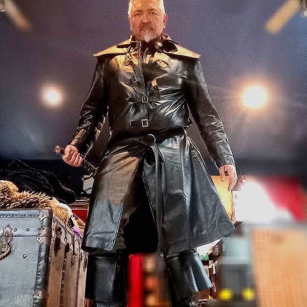 Black Leather Medieval Armour Cloak - Hooded Viking Cloak Costume for ...