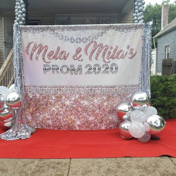 Prom Photo Booth Step and Repeat, Prom Backdrop, Champagne Party ...