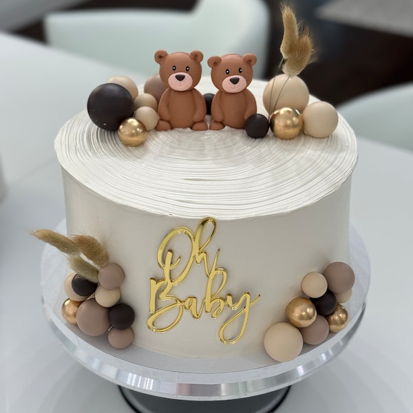 Oh Baby- Acrylic Cake Name Tags, Cake Charms, for Baby Shower, Gender ...