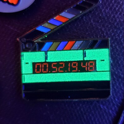 Glow in the Dark Timecode Film Slate Movie Clapper Enamel Pin Great ...