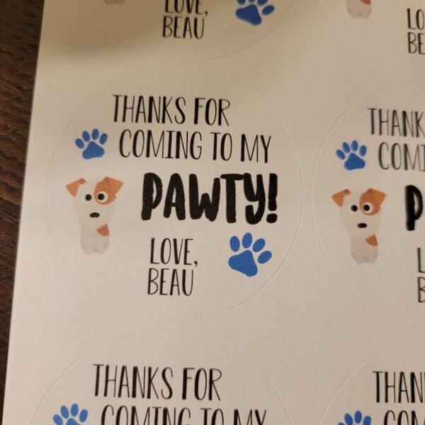 Dog Birthday Pawty Stickers, Puppy Birthday, Dog Theme, Dog Party, Dog ...