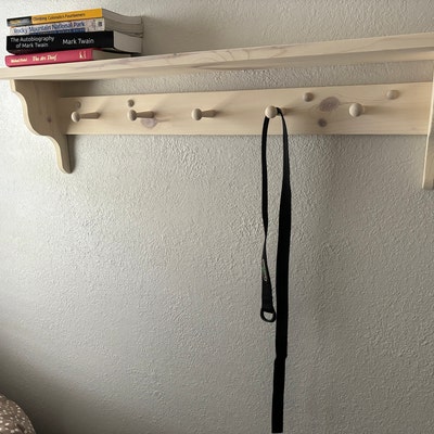Shaker Peg Rack With Shelf, Stained Peg Shelf, Shaker Peg Coat Rack ...