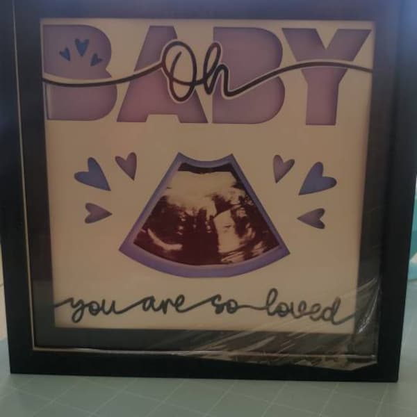 Baby Ultrasound Shadow Box SVG: Pregnancy Announcement Decor (digital ...