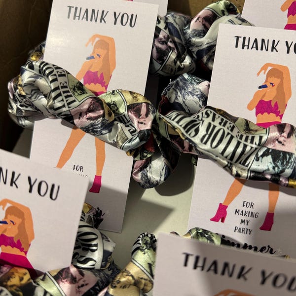 Scrunchie Thank You Card | Scrunchie Favor Printable | Favour, Thank ...