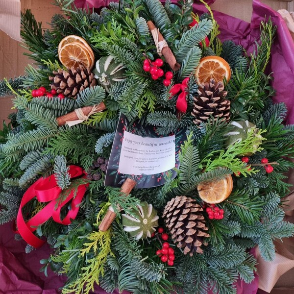 Fresh Christmas Door Wreath Modern Luxury - Etsy