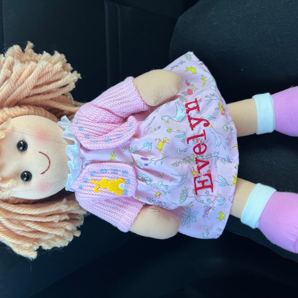 Rag Doll Poppy Personalised With Any Name. 28 Cm Ragdoll Christening ...