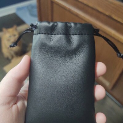 Small Black Faux Leather Bag, Dnd Dice Bag, LARP Pouch, Role Playing ...