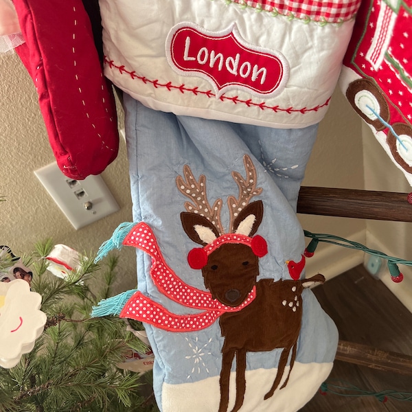 Christmas Stocking Name Patch - Custom Personalized Embroidered Iron on ...