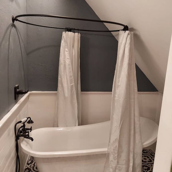 Oval Shaped 360 Degrees Shower Curtain Rod for Bathroom, Fitting and ...