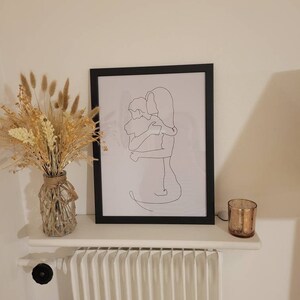 Family Line Art, Family Drawing, Family Print, Gift for Her, Gift for ...