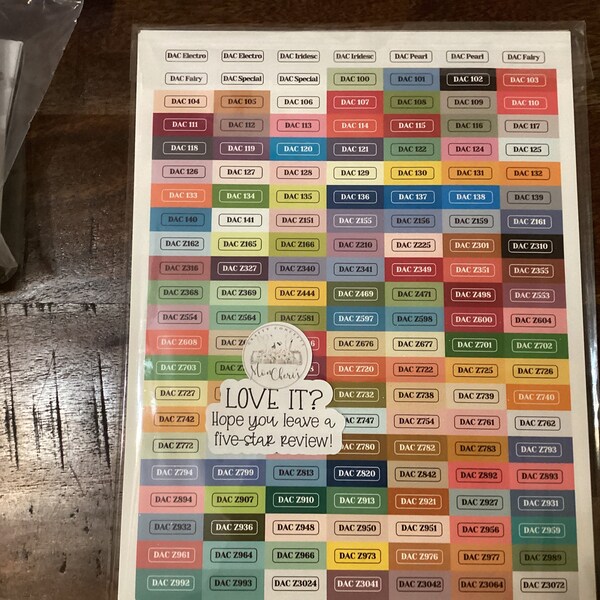 DMC Diamond Painting Labels, Color Coordinated DMC Stickers for Diamond ...