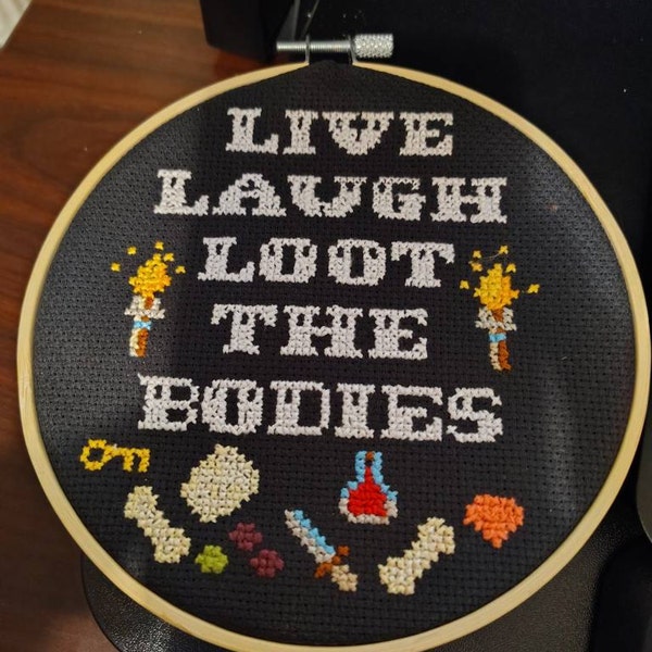 Live Laugh Loot the Bodies Cross Stitch Kit - Etsy