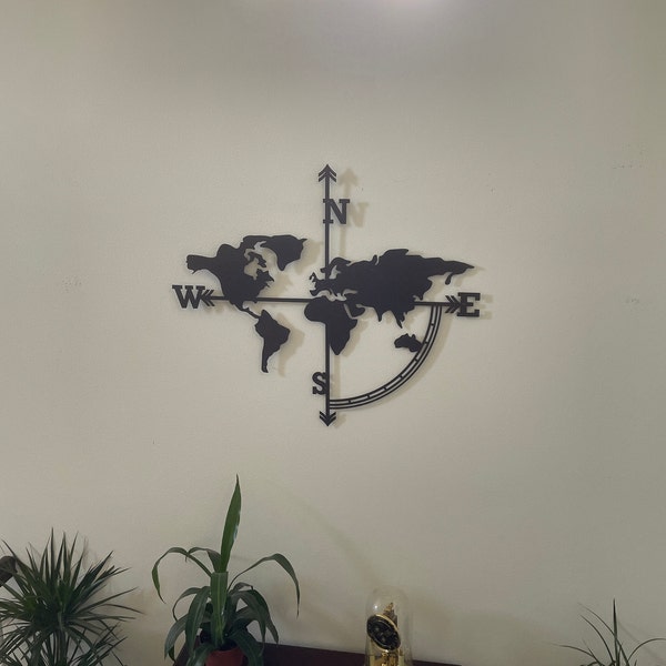 Metal World Map Wall Art, Metal Wall Decor, Metal Wall Art, Weltkarte ...