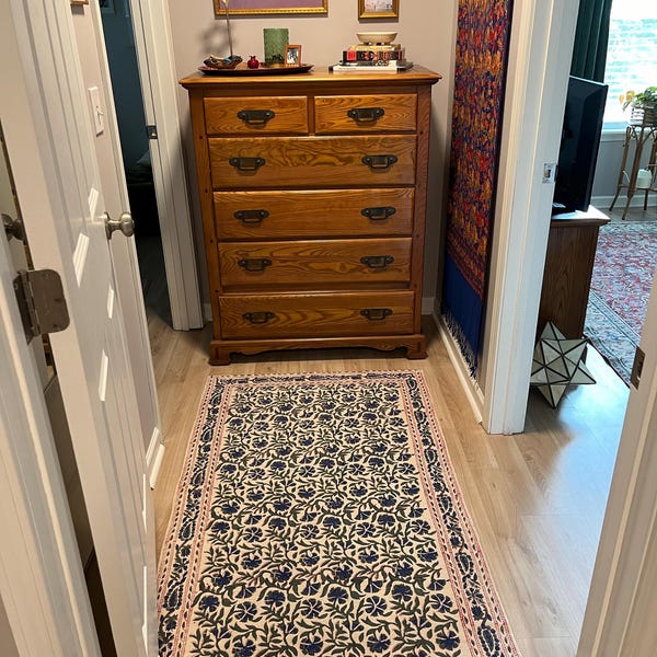 4X6 FEET Cotton Rug / Block Printed Rug / Carpet, Area Rug 48X72 INCHES ...