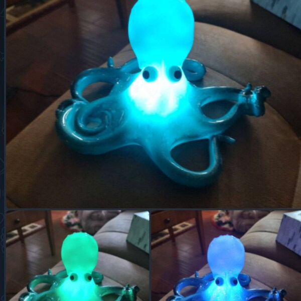 LED Night Light Statue Marine Life Home Decoration Figurine Room/home ...