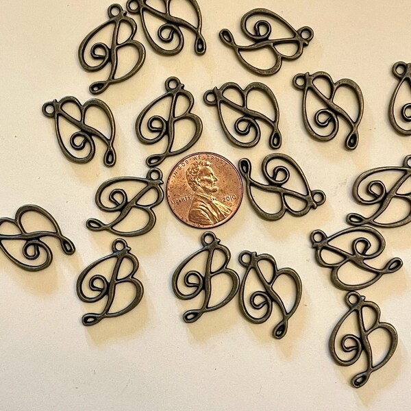 20 Pcs of Antique Bronze Alphabet Letter B Charms 16x18mm A481 - Etsy
