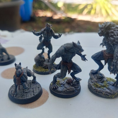 Werewolves 4 Different Models 28mm and 32mm Scale 65mm Resin Miniature ...