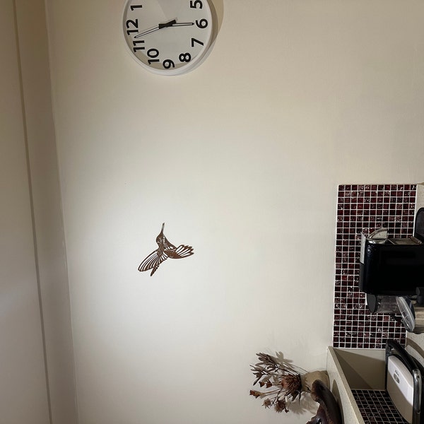 Rustic Flying Hummingbird Metal Wall Art Plaque - Outdoor House Home ...