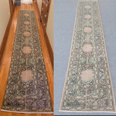 2x6 Runner Persian Turkish Vintage Oushak, Skinny Runner Rug, Heriz ...