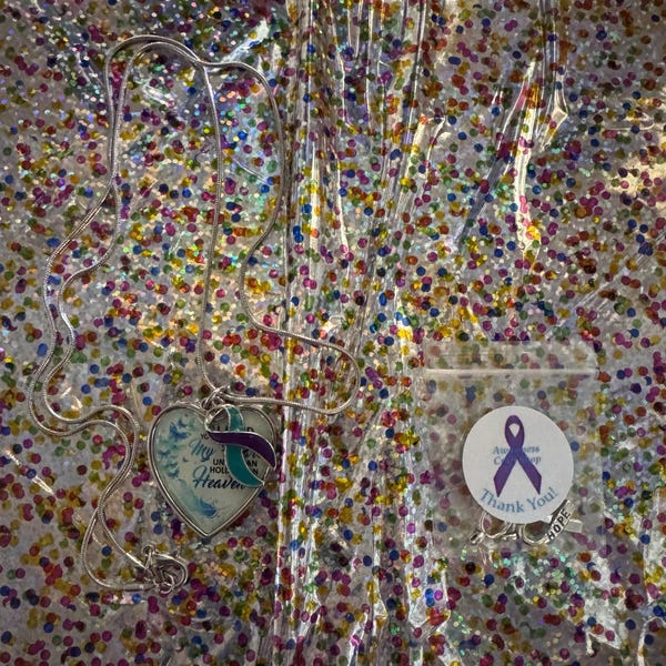 Crystal Rhinestone Thyroid Diseases Awareness Ribbon Charm - Hashimoto ...