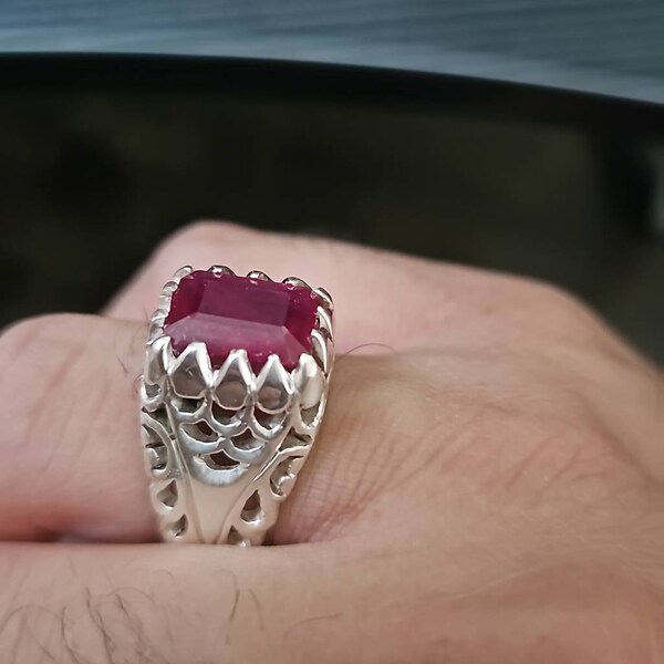 Mens Natural Original Yemeni Aqeeq Ring Akik Ring Haqeeq Stone Ring in ...