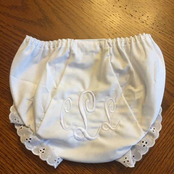 Monogrammed Eyelet Bloomers / Diaper Cover / Toddler Panty - Etsy
