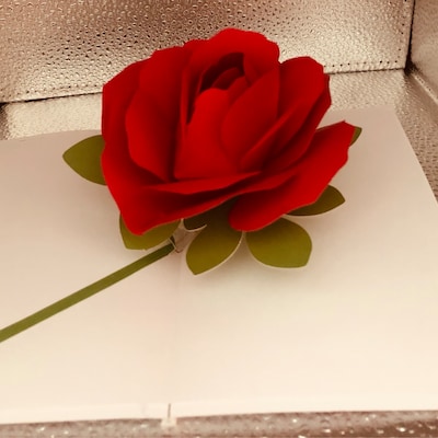 Template_pop-up Card_red Rose pdf_digital Download File - Etsy