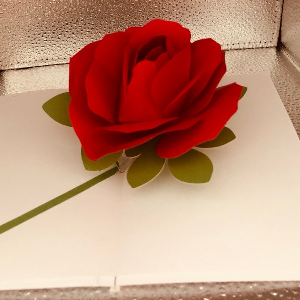 Template_(pop-up Card)_red Rose (pdf_digital Download File) - Etsy
