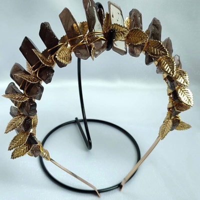 ANUBIS Crown Black Agate Crystal Crown With Black Headband - Etsy