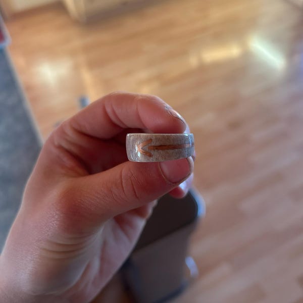Deer Antler Ring With Mountain Pyrography | Mountain Ring | Deer Antler ...