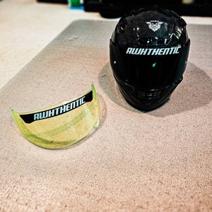 2 Helmet Visor Stickers for Motorcycle Helmets, Sun Visor Strip, Custom ...