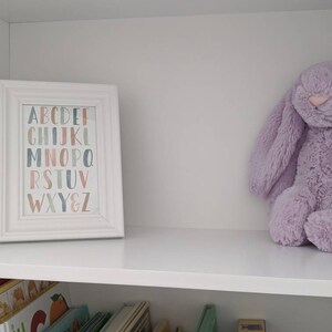 Pastel Alphabet Poster, ABC Print, Printable Educational Wall Art, Kids ...