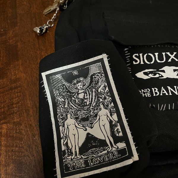 THE FOOL // Black or White Tarot Card Canvas Punk Patch // Fabric Rider ...