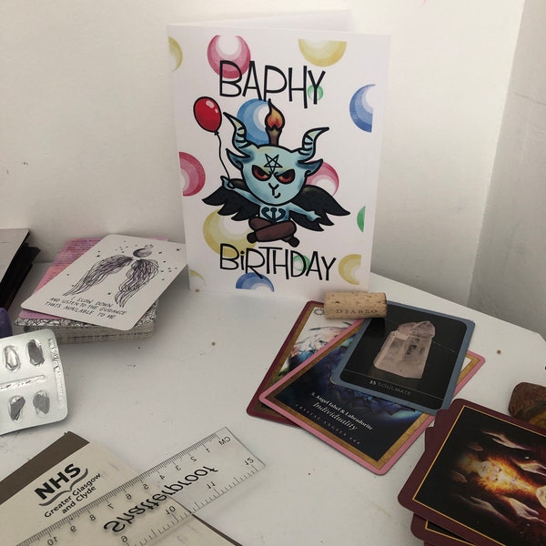 Baphy Birthday Card Baphomet Birthday Card Satanist Satanic Birthday ...