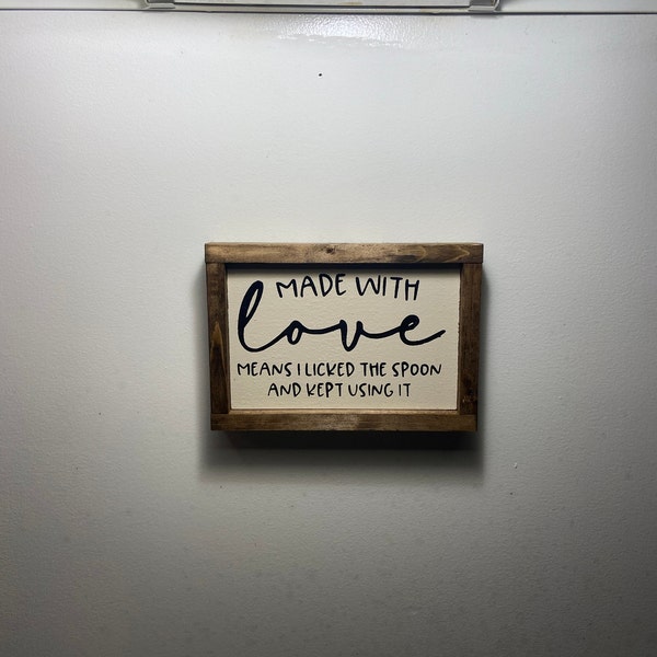 Made With Love Sign - Rustic Kitchen Sign - Farmhouse Kitchen Sign - Etsy